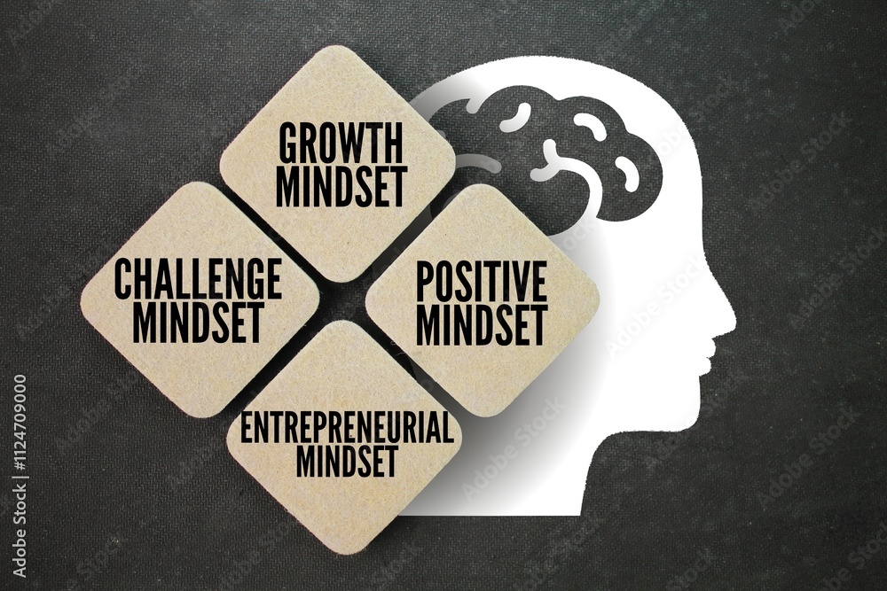 Poster What are the 4 mindsets?growth mindset, positive mindset, entrepreneurial mindset, and ...