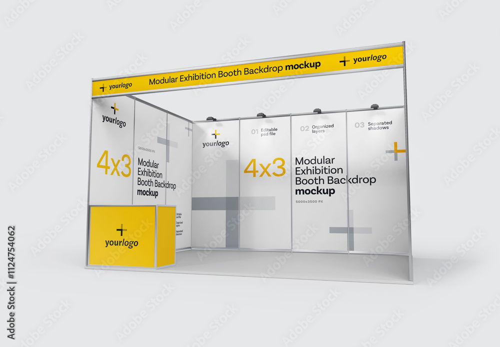 Modular Exhibition Booth Mockup, Expo Stand Stock Template | Adobe Stock