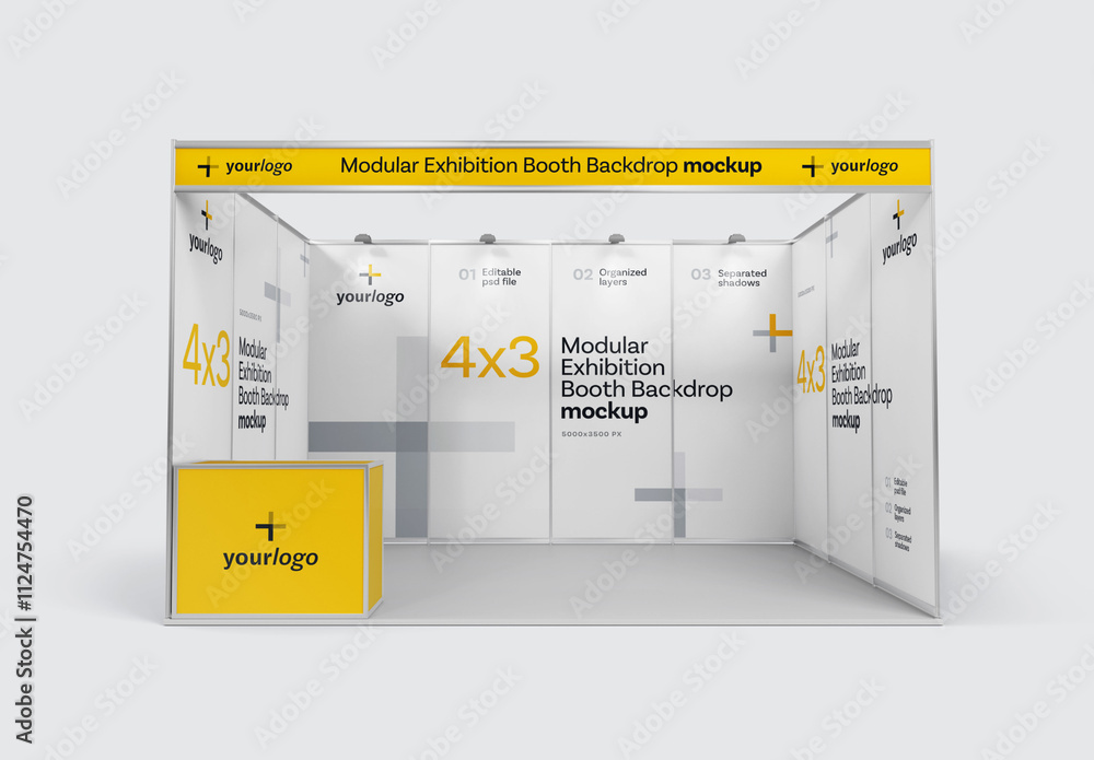 Modular Exhibition Booth Mockup, Expo Stand Stock Template | Adobe Stock