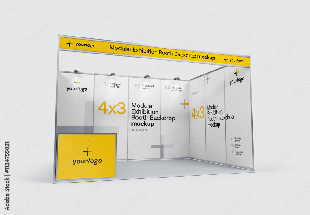Modular Exhibition Booth Mockup, Expo Stand Stock Template | Adobe Stock