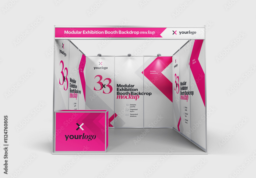Modular Exhibition Booth Mockup, Expo Stand Stock Template | Adobe Stock