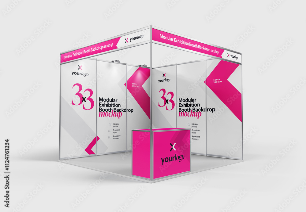 Modular Exhibition Booth Mockup, Expo Stand Stock Template | Adobe Stock