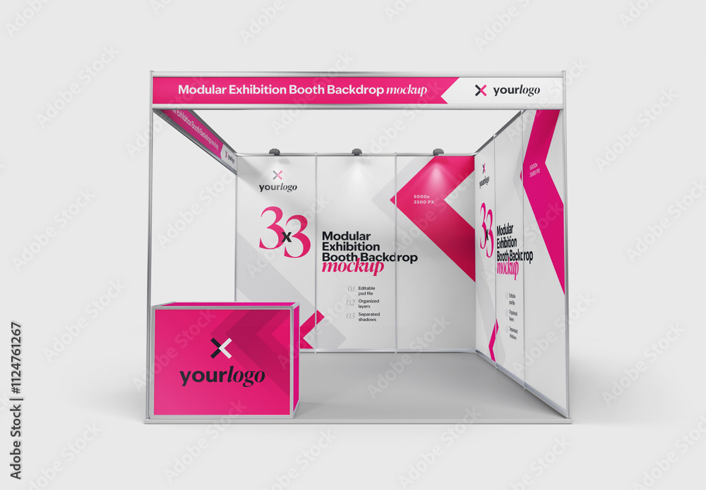 Modular Exhibition Booth Mockup, Expo Stand Stock Template | Adobe Stock