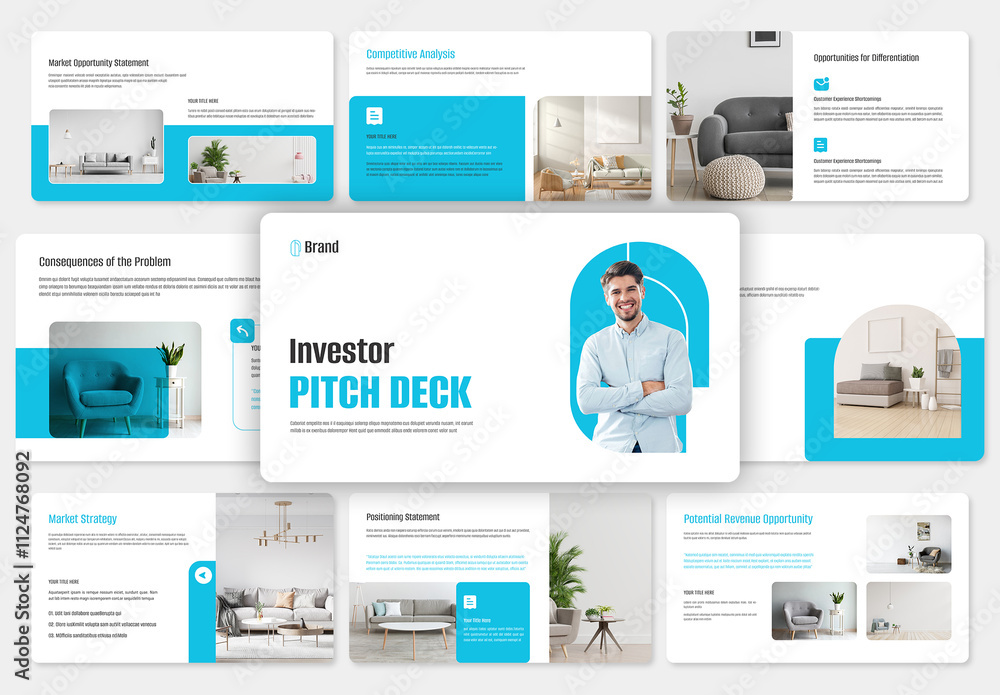 Investor Pitch Deck Presentation Stock Template | Adobe Stock