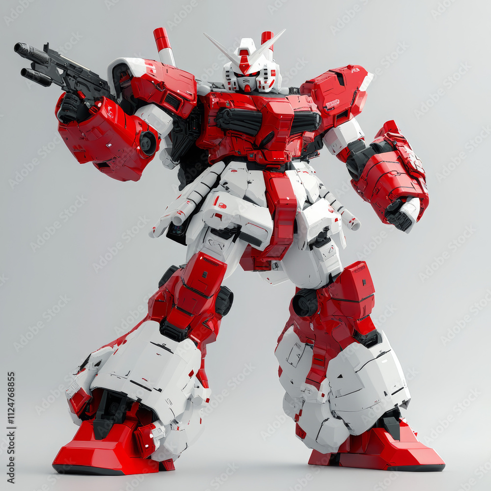 Santa Claus in a Gundam exosuit mech robot, ready for action with a ...