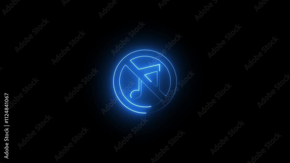 Music ban symbol. Music banned, no music allowed sign on green screen ...