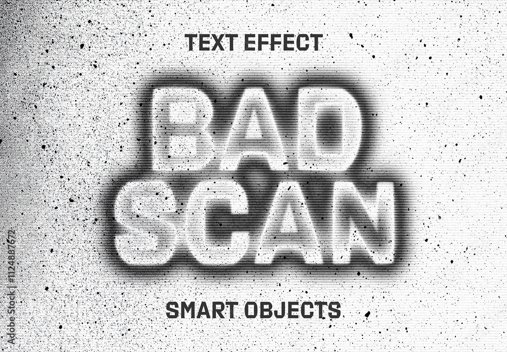 Blurred Bad Scan Text Effect Mockup Stock Template | Adobe Stock