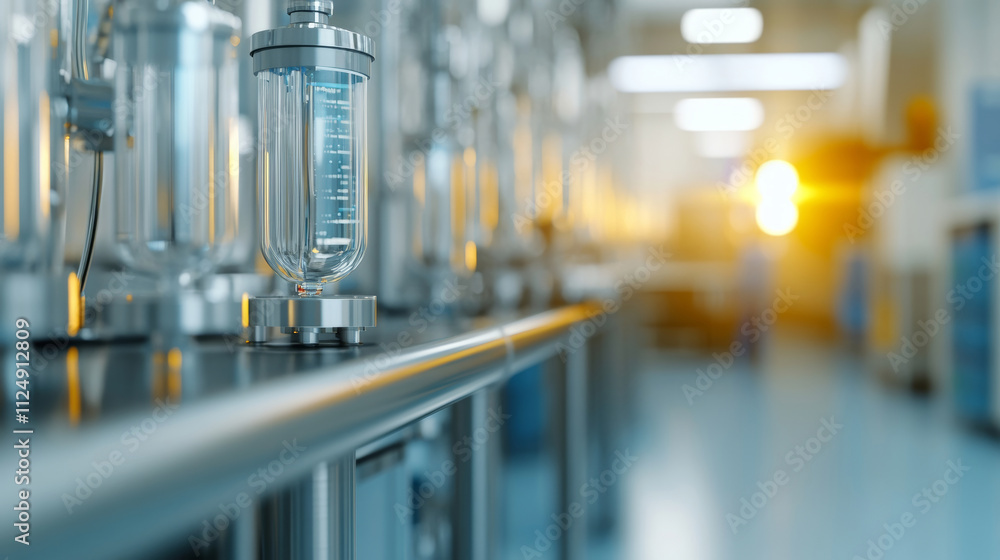 Glass and steel hplc system separating pharmaceutical fluids in a lab ...