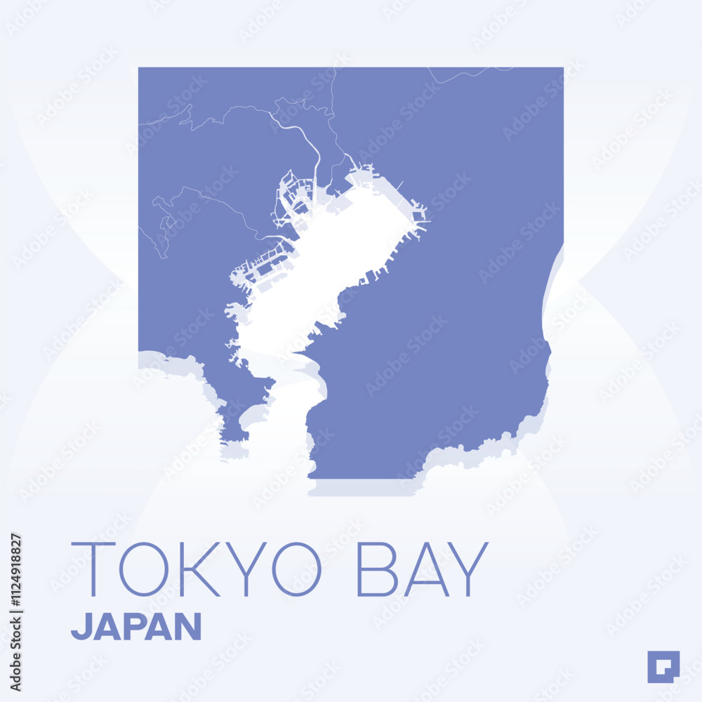 Tokyo Bay vector map, Vector map of Tokyo Bay, editable eps, AI files ...