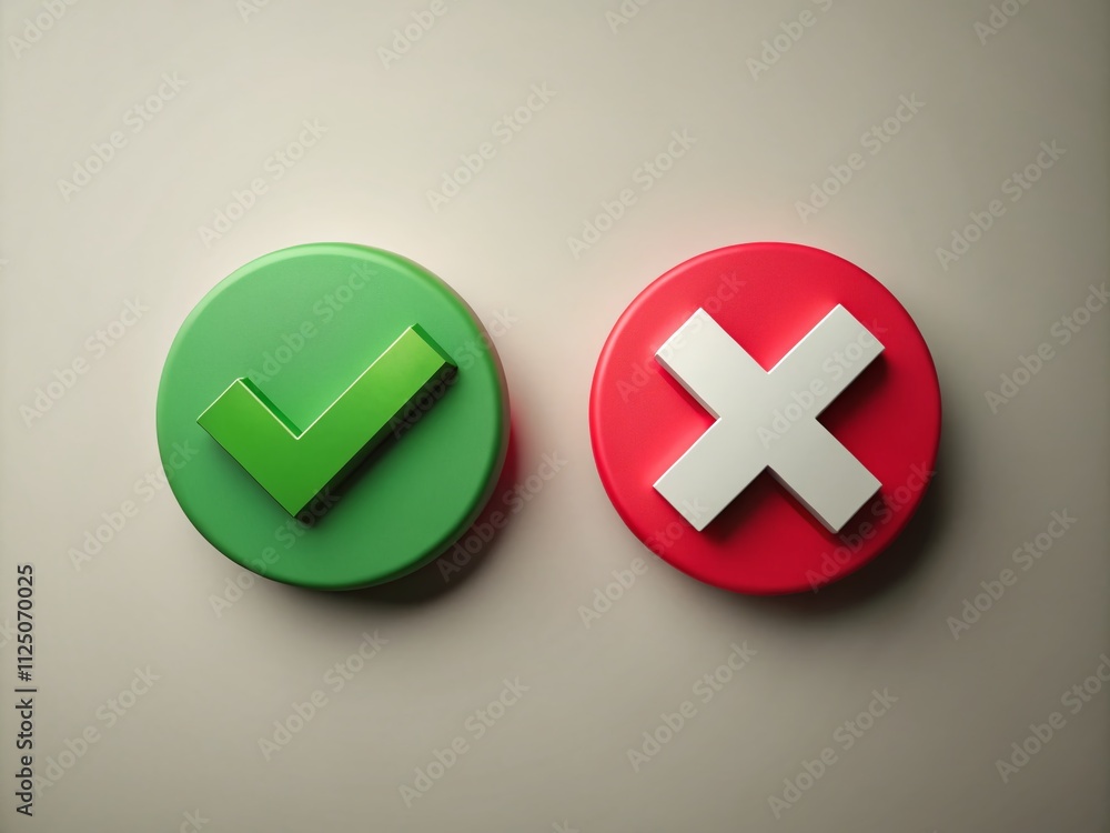 Conceptual Representation of Approval and Disapproval with Green Check ...