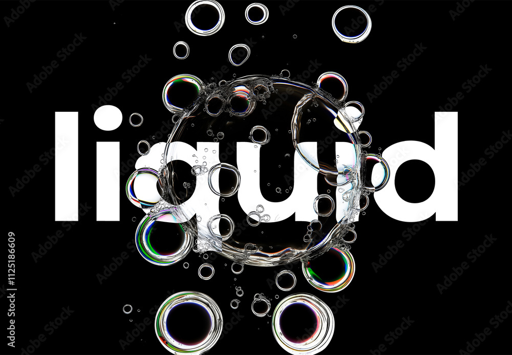 Liquid Text Effect With Water Distortion Stock Template | Adobe Stock