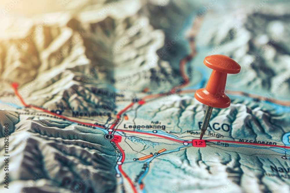 Navigating your journey a map with routes and pins for adventure and ...