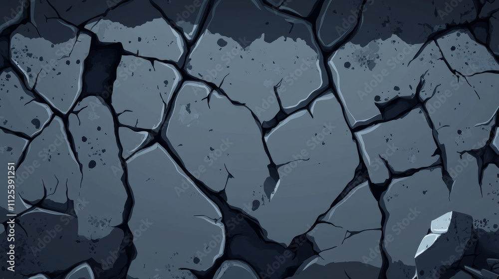 Wall crack texture. Broken ground effect vector. Earthquake on cement ...