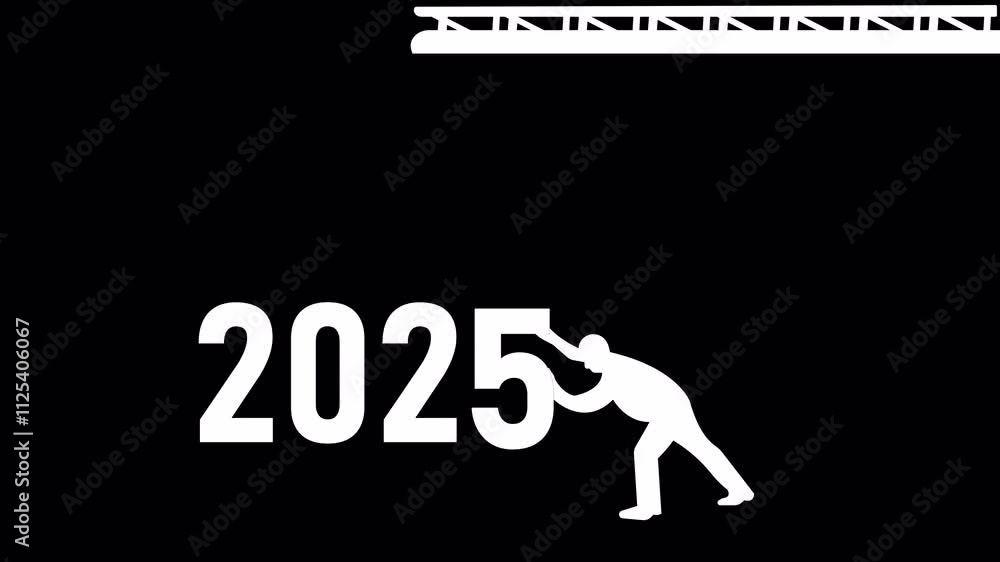 Happy new year 2025 welcome Alpha Channel. Year changing from 2024 to ...