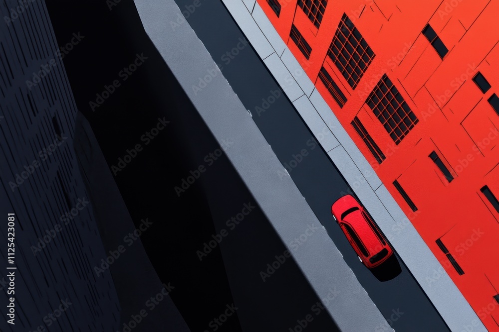 city rooftop scene, a rooftop comic book view of bustling city streets ...