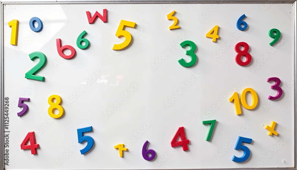 Colorful educational mockup featuring playful numbers on a classroom ...