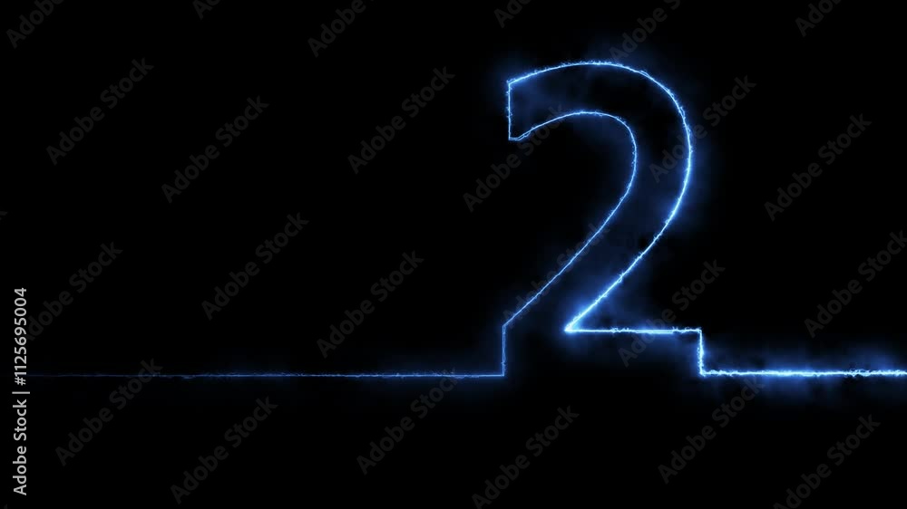 number TWO . Animation Neon light Number 02. Neon Glowing Symbol Neon ...
