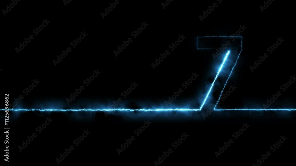 number seven. Animation Neon light Number 07. Neon Glowing Symbol Neon ...