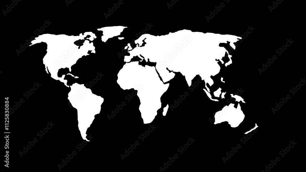 Earth map with location icon. location icon animation on earth ...