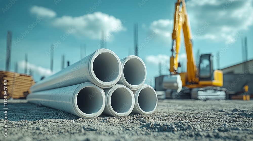 ภาพประกอบสต็อก Innovative modular drainage pipe system: Stacked modular ...