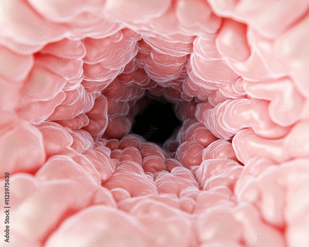 Foto de Cross-section view of a human intestine showcasing its inner ...