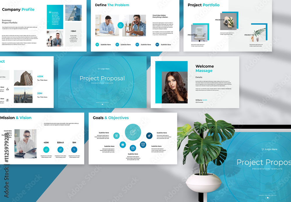 Project Proposal Presentation Layout Stock Template | Adobe Stock