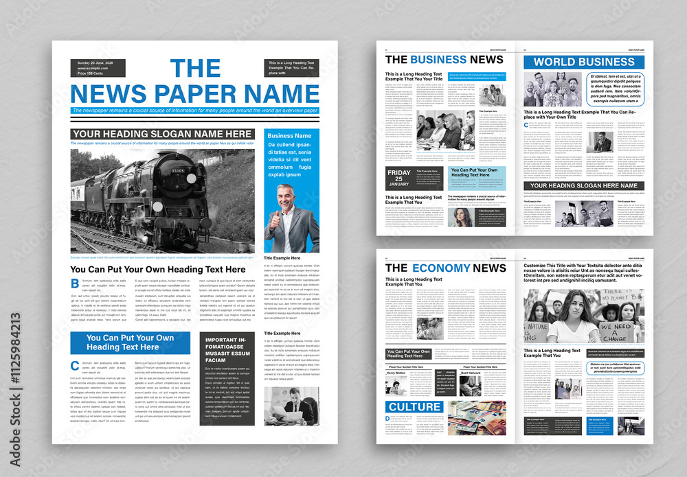 Classic Newspaper Template Stock Template | Adobe Stock