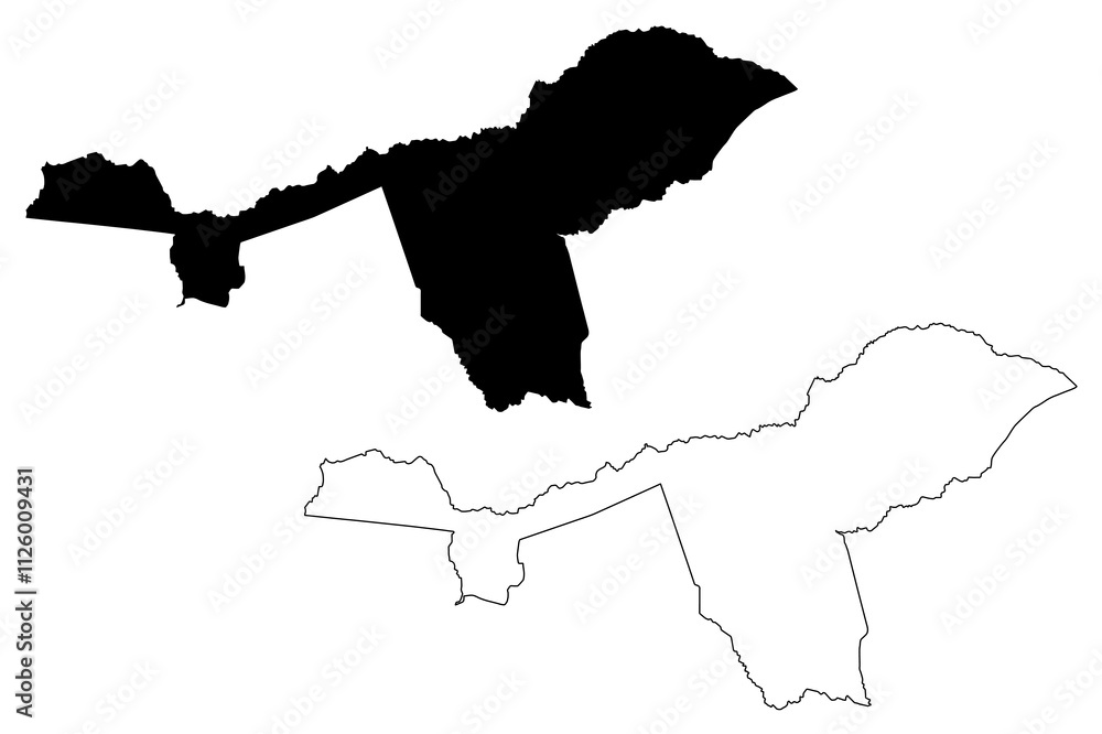Isiolo County (Republic of Kenya, Eastern Province) map vector ...