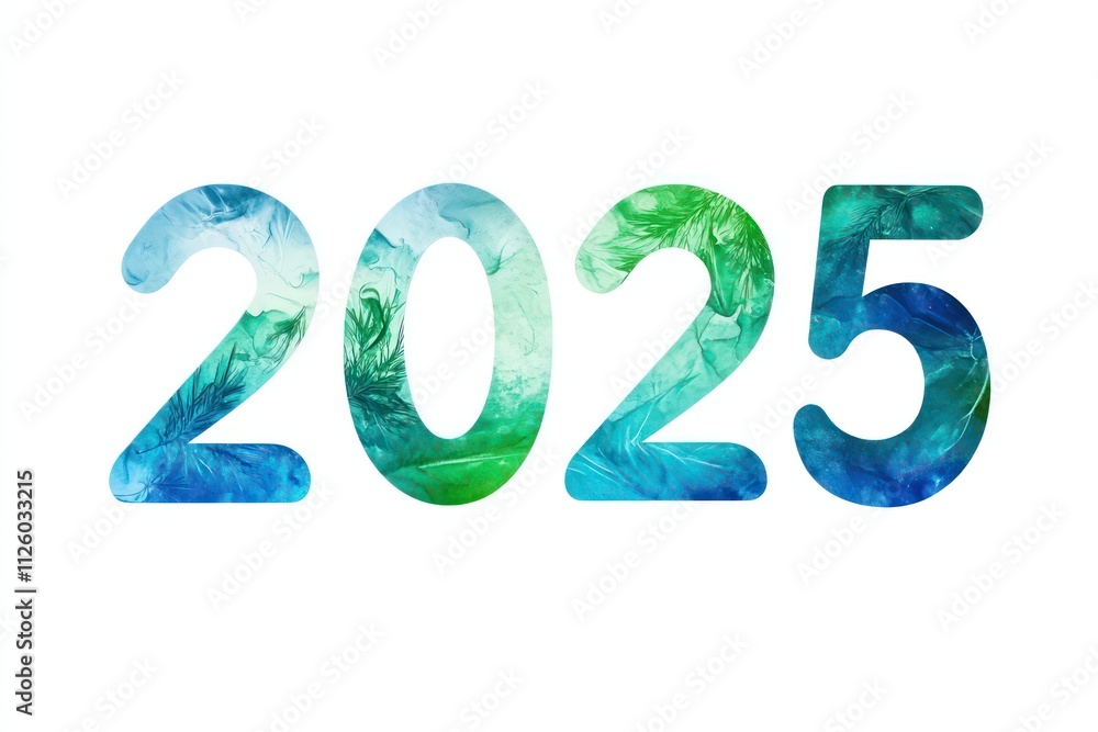 The numbers "2025" with a gradient effect transitioning between natural ...