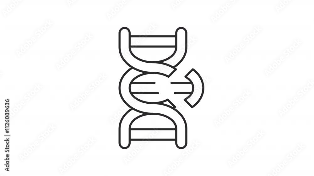 Gene modification line animation. Mutation animated icon. Breaking dna ...