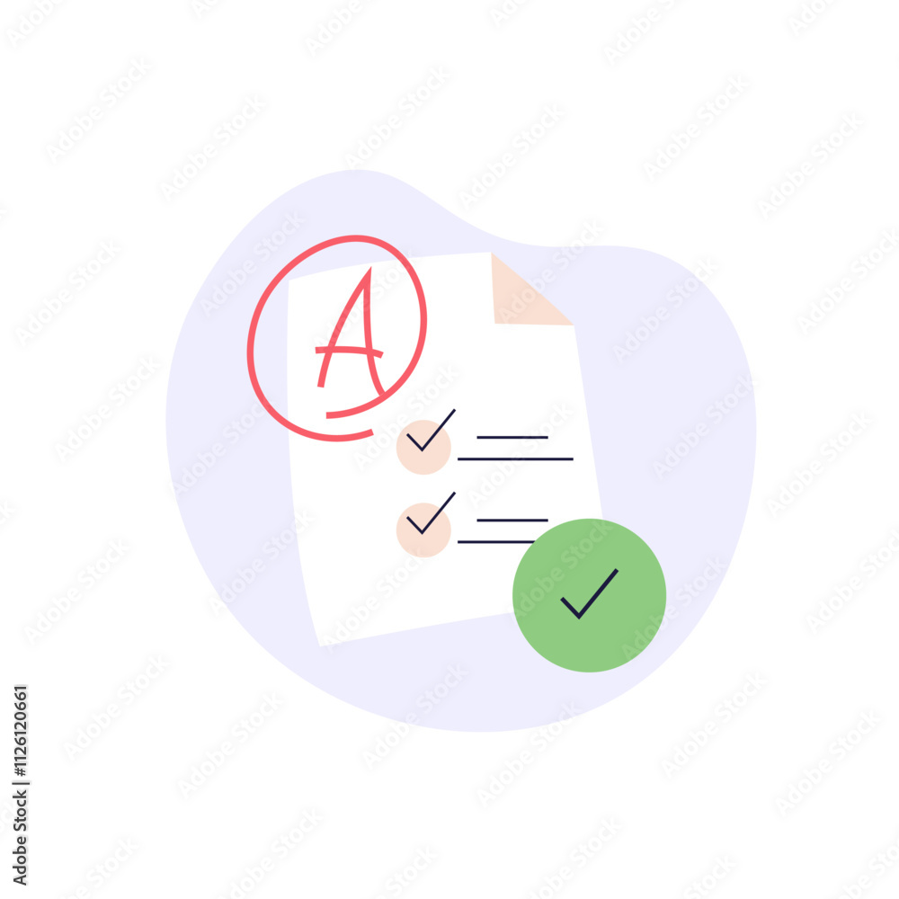 University exam remotely. Student successfuly writing test. Concept of ...