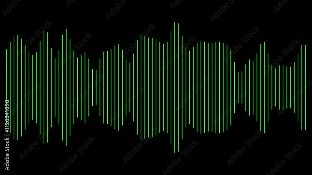 Sound wave animation black bars black background, Visualization sound ...