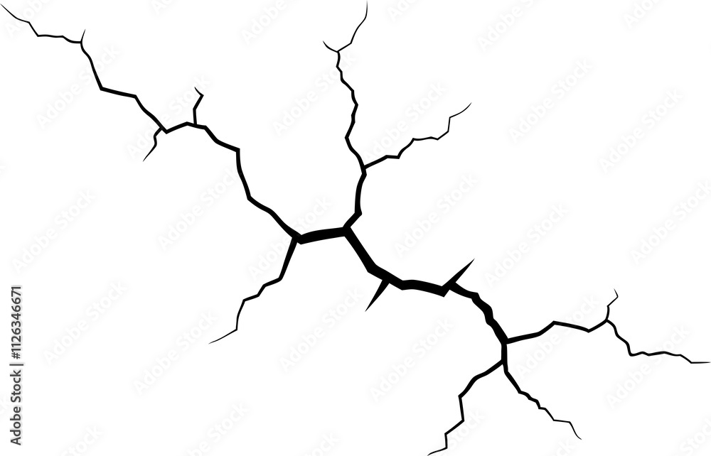 Dry cracked ground Surface crack sharp soil Broken Wall glass effect ...