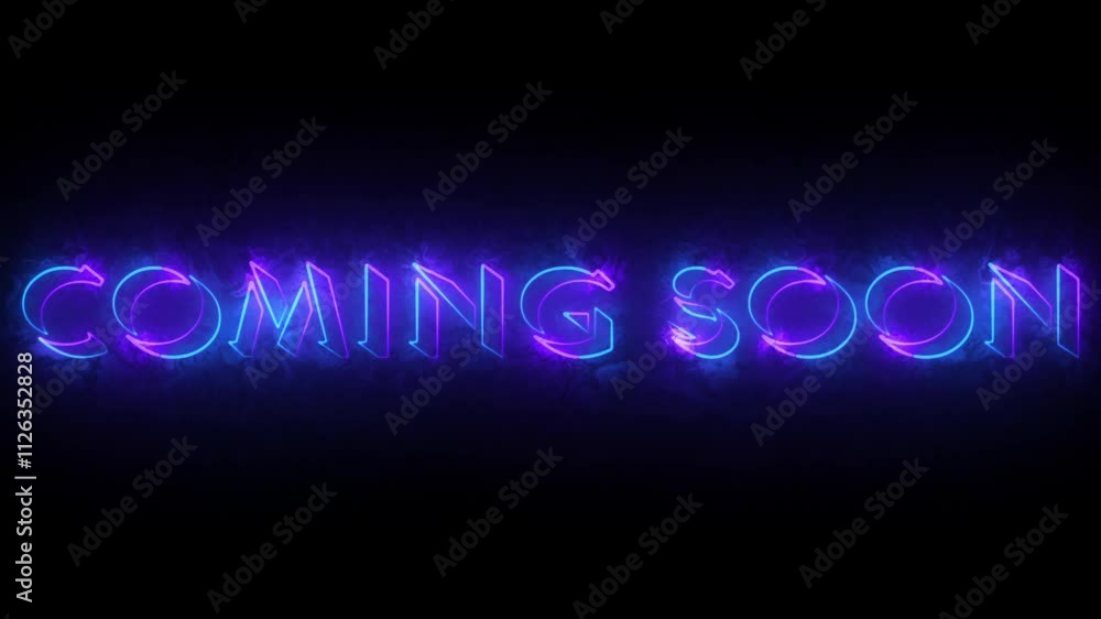 Movie Trailer Coming Soon Text Reveal in 4K. Neon-colored Coming Soon ...
