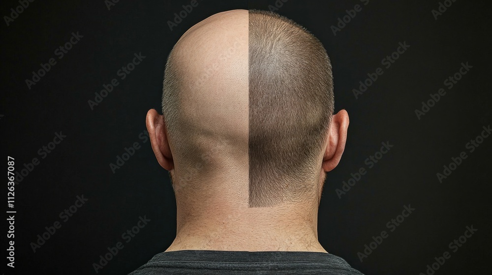 Male Hair Comparison in Light and Dark Brown Shades with Receding ...