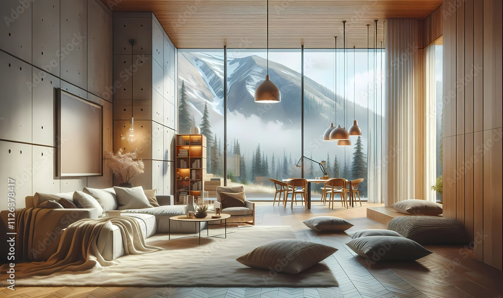 A unique house with a multi-level layout and open spaces. The large ...