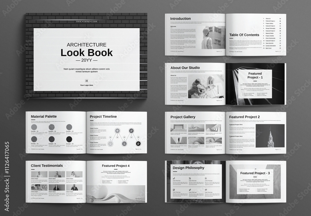 Architecture Lookbook Template Brochure Design Layout Landscape Stock ...