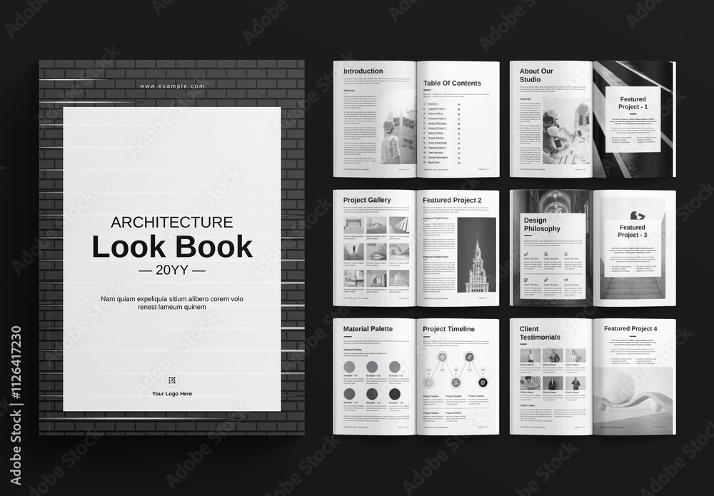 Architecture Lookbook Template Brochure Design Layout Stock Template ...