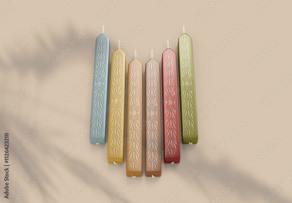 Taper Candles Mockup Stock Template | Adobe Stock