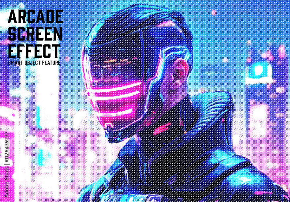 Screen Arcade Effect with Generative AI Stock Template | Adobe Stock