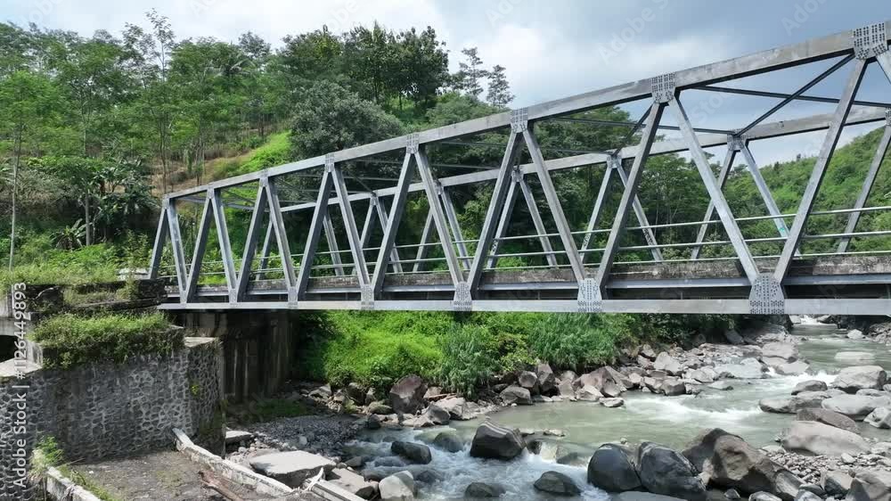 Video of B60 type steel truss bridge replacing the old collapsed bridge ...