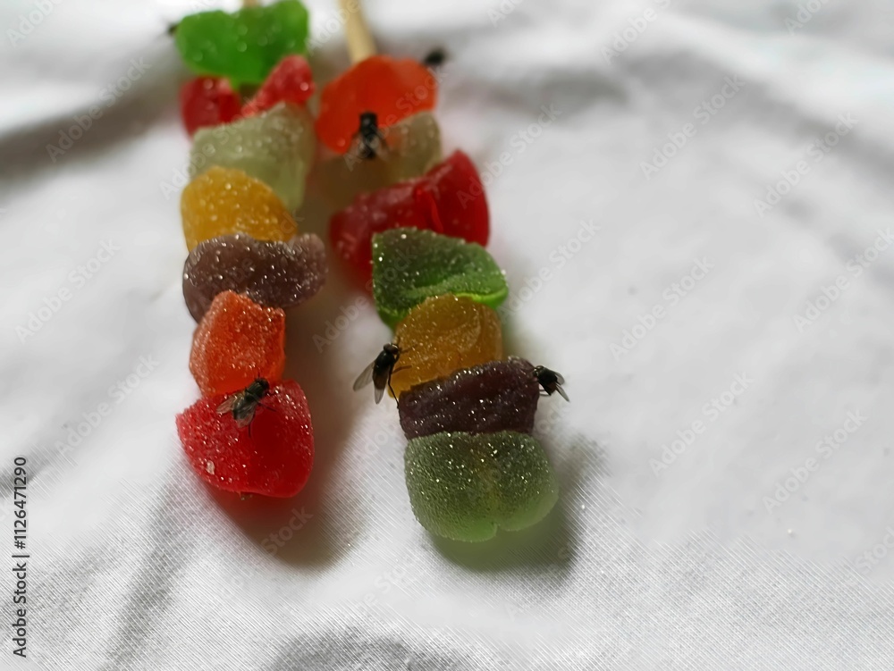 Poster Fly infested sweet candy poses a serious health risk, being a ...