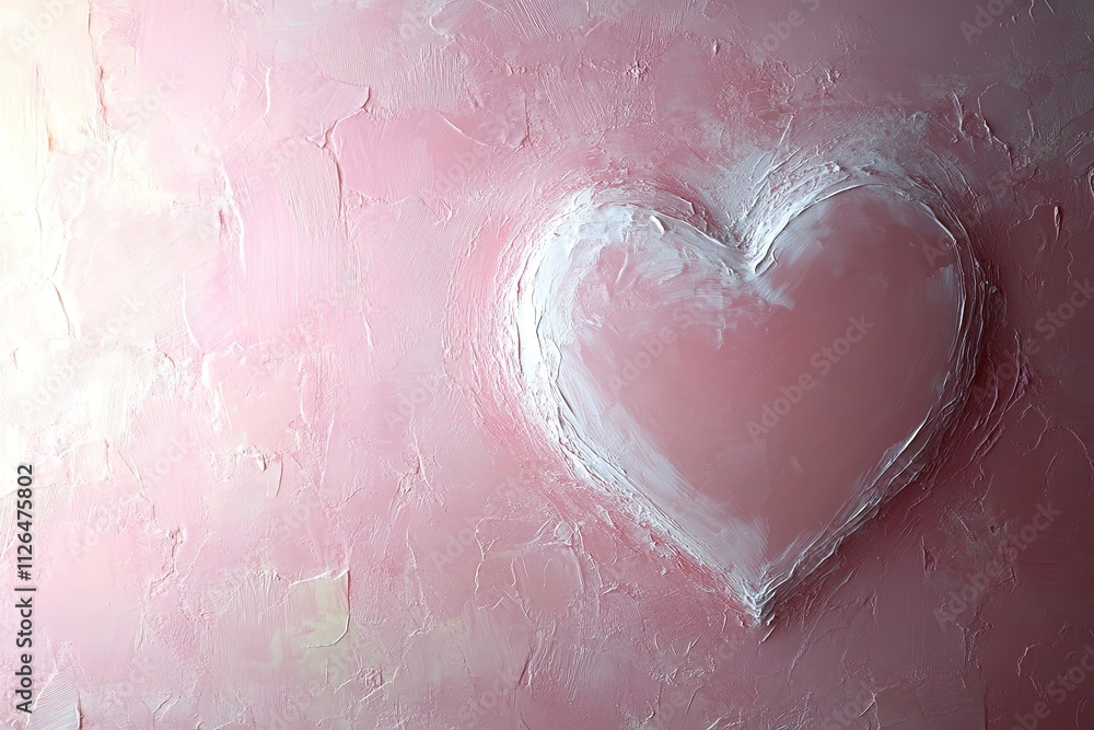 subtle textured blush pink background with faint heart outline in ...