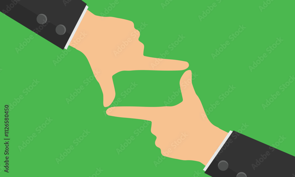 Hands making a frame gesture. Vector illustration of two hands ...