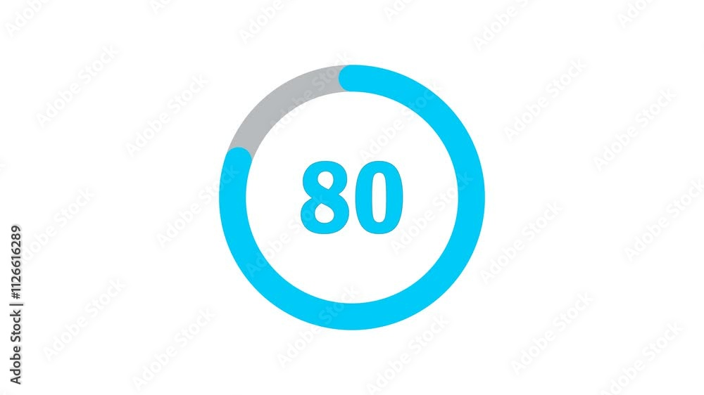 Counting Number from 0 to 100. Number counter loading bar animation of ...