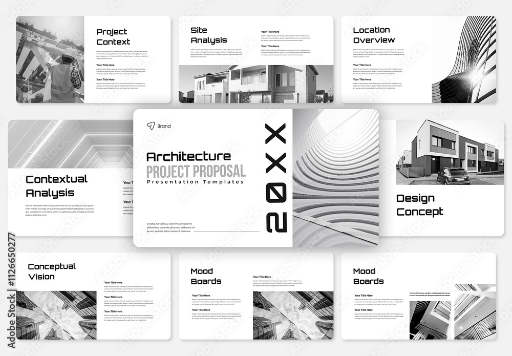 Architecture Project Proposal Presentation Layout Stock Template ...