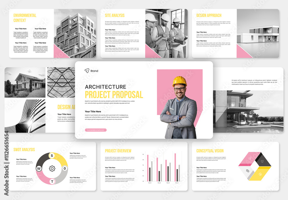 Architecture Project Proposal Presentation Layout Stock Template ...