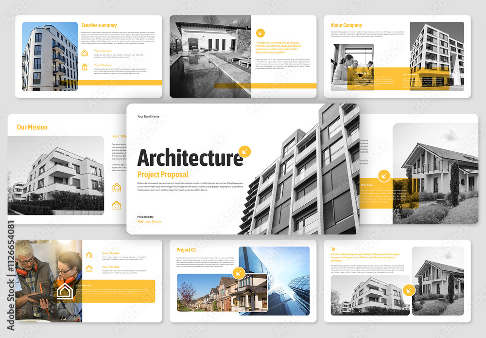 Architecture Project Proposal Presentation Layout Stock Template ...