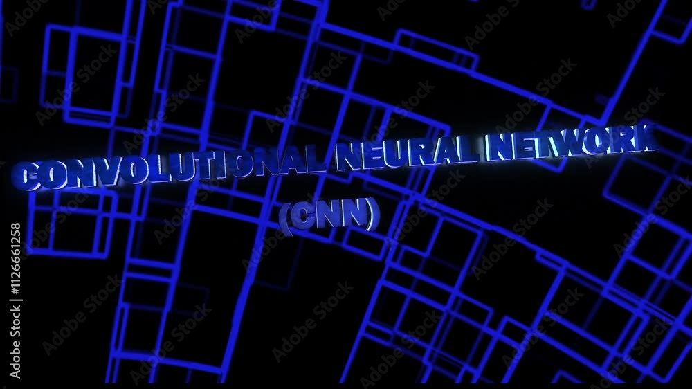 Convolutional Neural Network (CNN) Word With Blue Background Stock ...