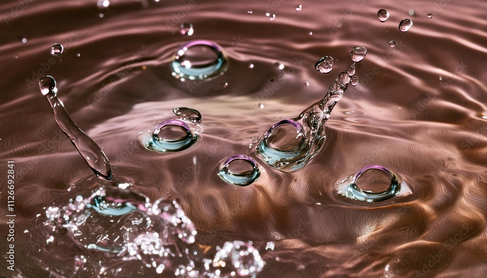 Vibrant Colorful Liquid Water Backdrop with Bubbles and Flowing Fluid ...